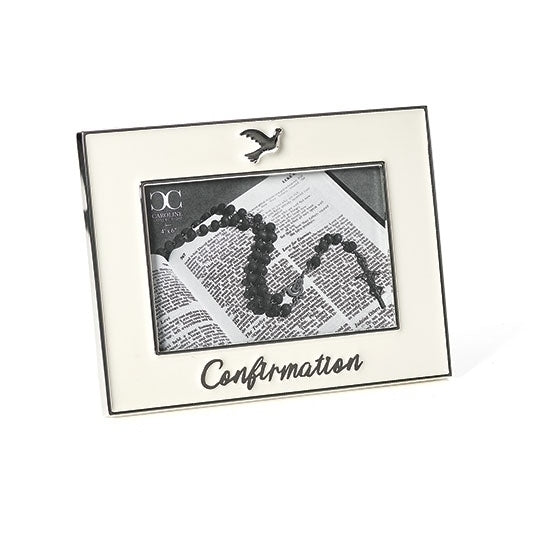 Silver Confirmation Frame with Dove 6.25" H (Fits 4" x 6" Photo) – JMJs ...