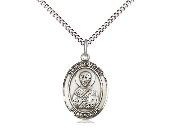 Sterling Silver St. Timothy Medal (Patron Saint of Stomach Disorders ...