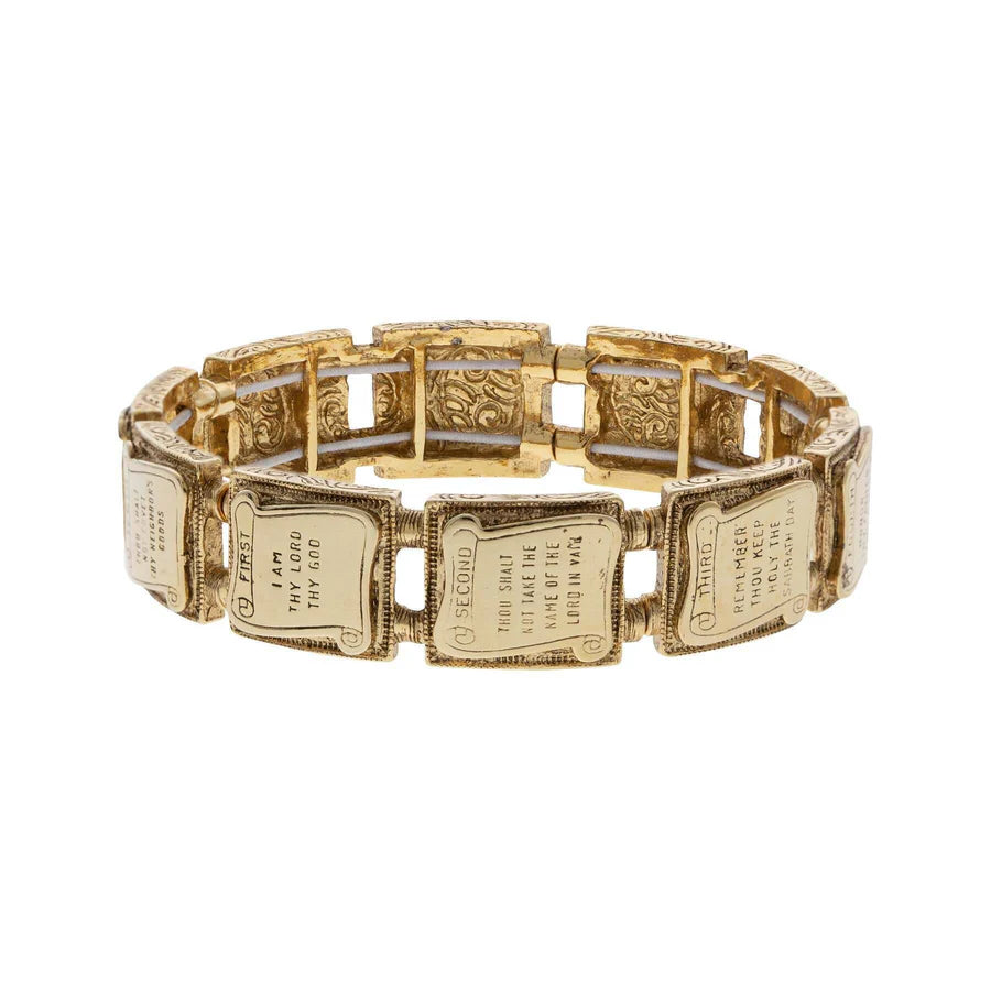Ten Commandments Gold Stretch Bracelet – JMJs Catholic Store, Inc