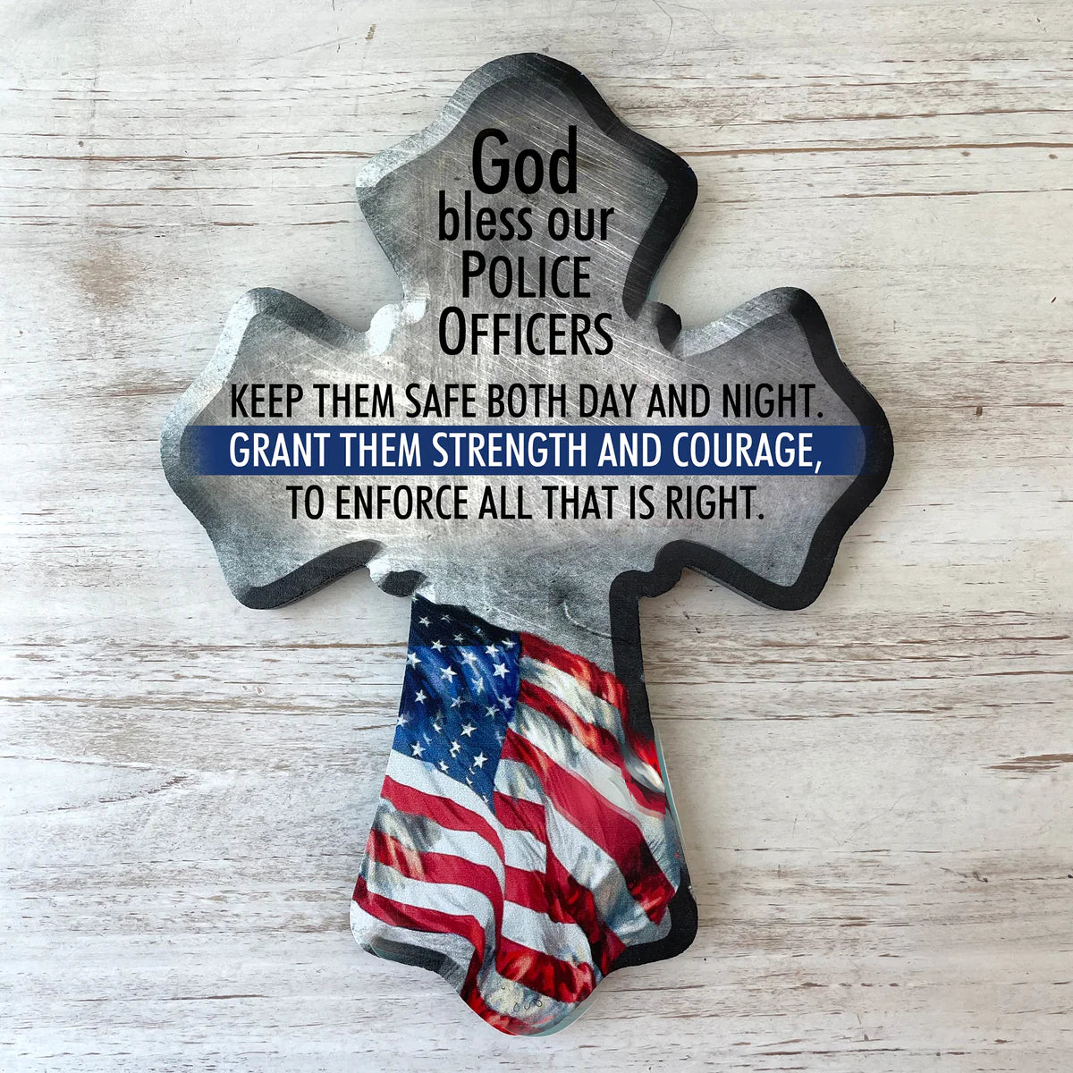 God Bless Our Police Officers Wood Wall Cross 6"X 8" – JMJs Catholic ...