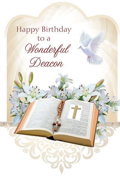 Happy Birthday to a Wonderful Deacon Greeting Card – Unique Catholic Gifts