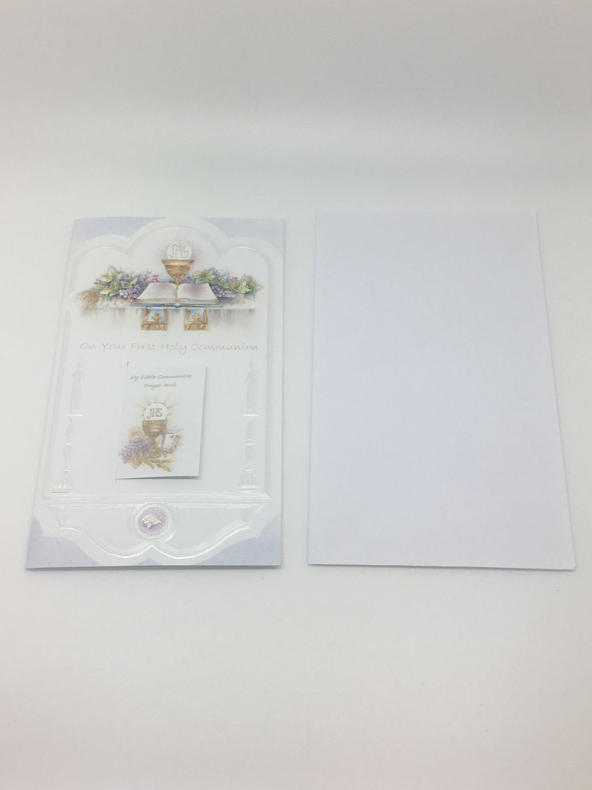 First Holy Communion Greeting Card. (embossed)| Unique Catholic Gifts