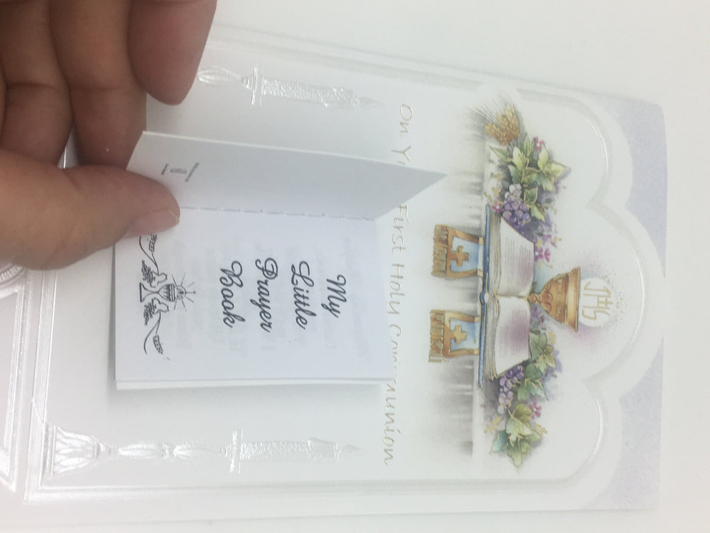 First Holy Communion Greeting Card. (embossed)| Unique Catholic Gifts
