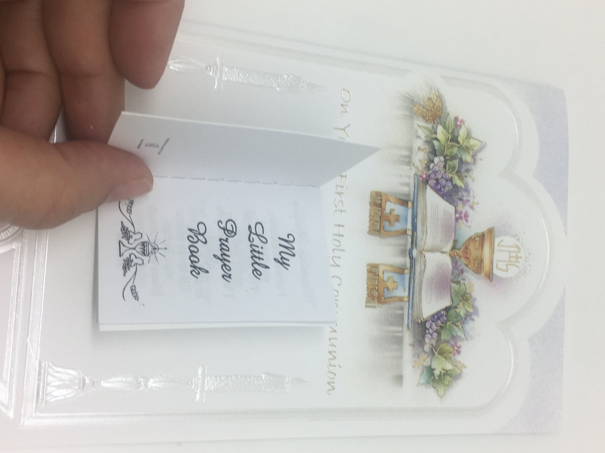 First Holy Communion Greeting Card. (embossed)| Unique Catholic Gifts