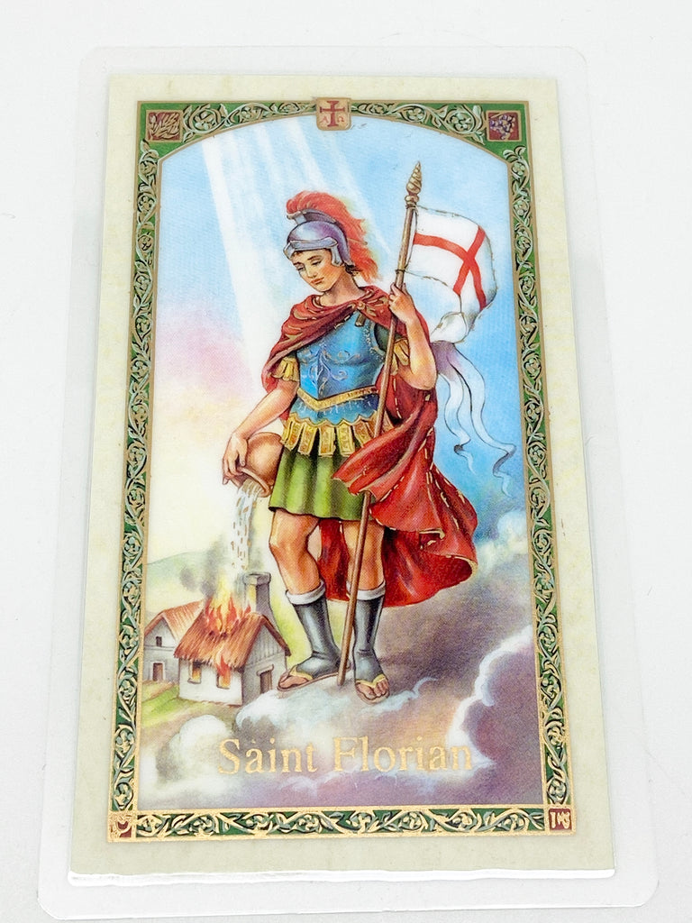 St. Florian Fireman's Prayer Laminated Holy Card (Plastic Covered ...