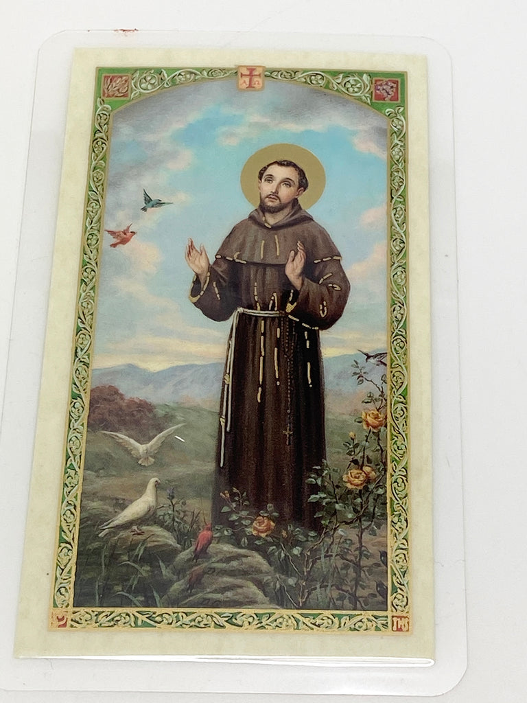 St Francis Prayer for Peace Laminated Holy Card (Plastic Covered) – Unique Catholic Gifts