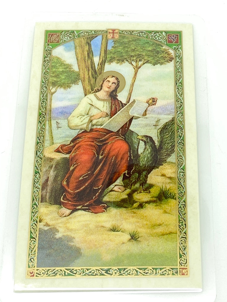 St. John the Evangelist (Apostle) Laminated Holy Card (Plastic Covered – Unique Catholic Gifts
