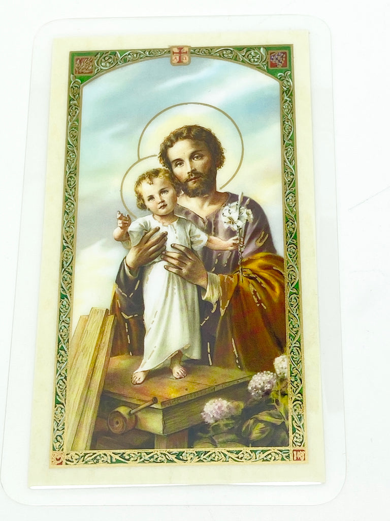 St. Joseph (Father) Laminated Holy Card (Plastic Covered) – Unique ...