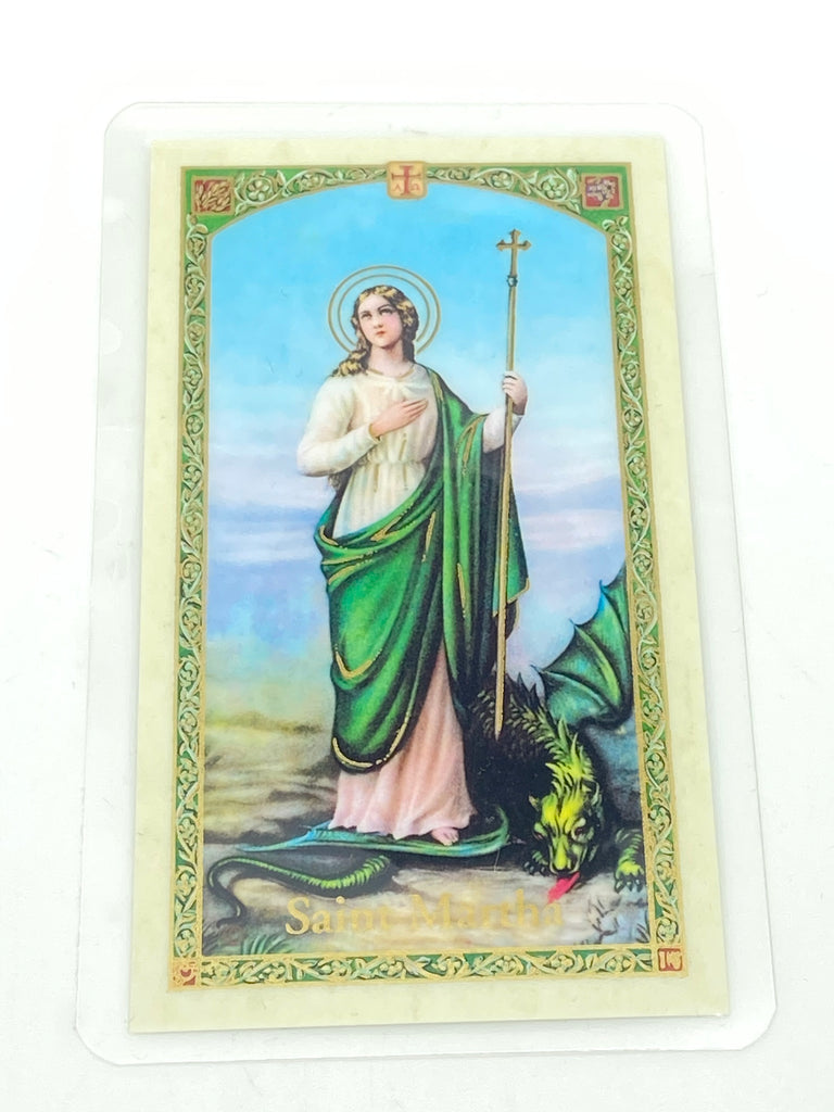 St. Martha Novena Laminated Holy Card (Plastic Covered) – Unique Catholic Gifts