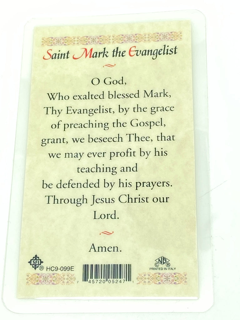 St. Mark the Evangelist Laminated Holy Card (Plastic Covered) – Unique ...
