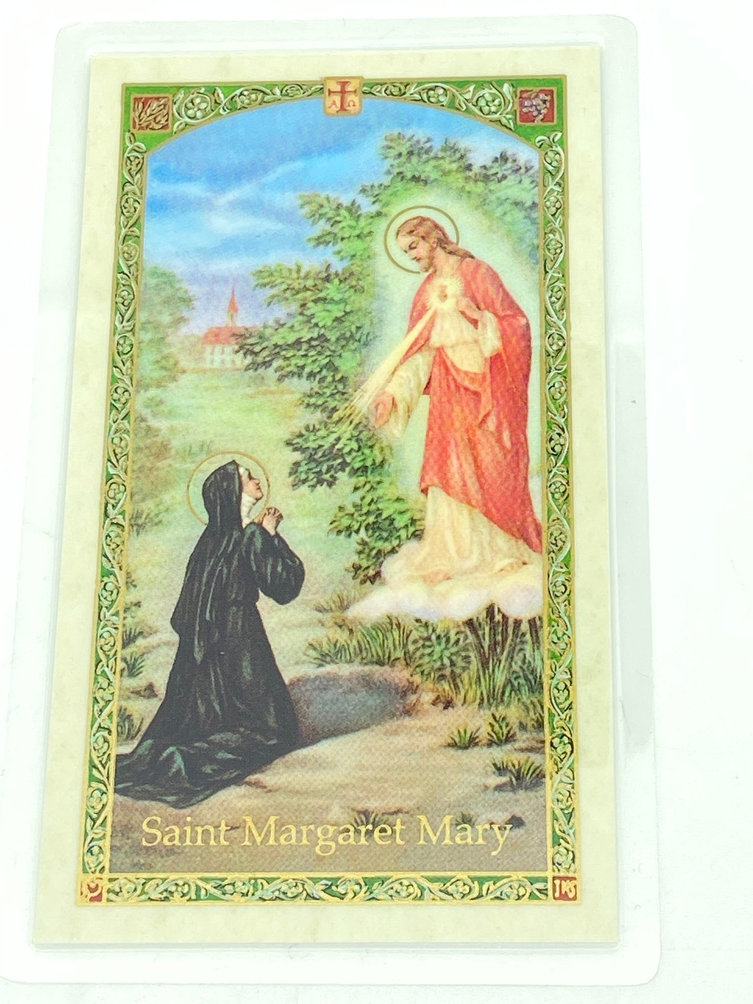 St. Margaret Mary Laminated Holy Card (Plastic Covered)| Unique Catholic Gifts