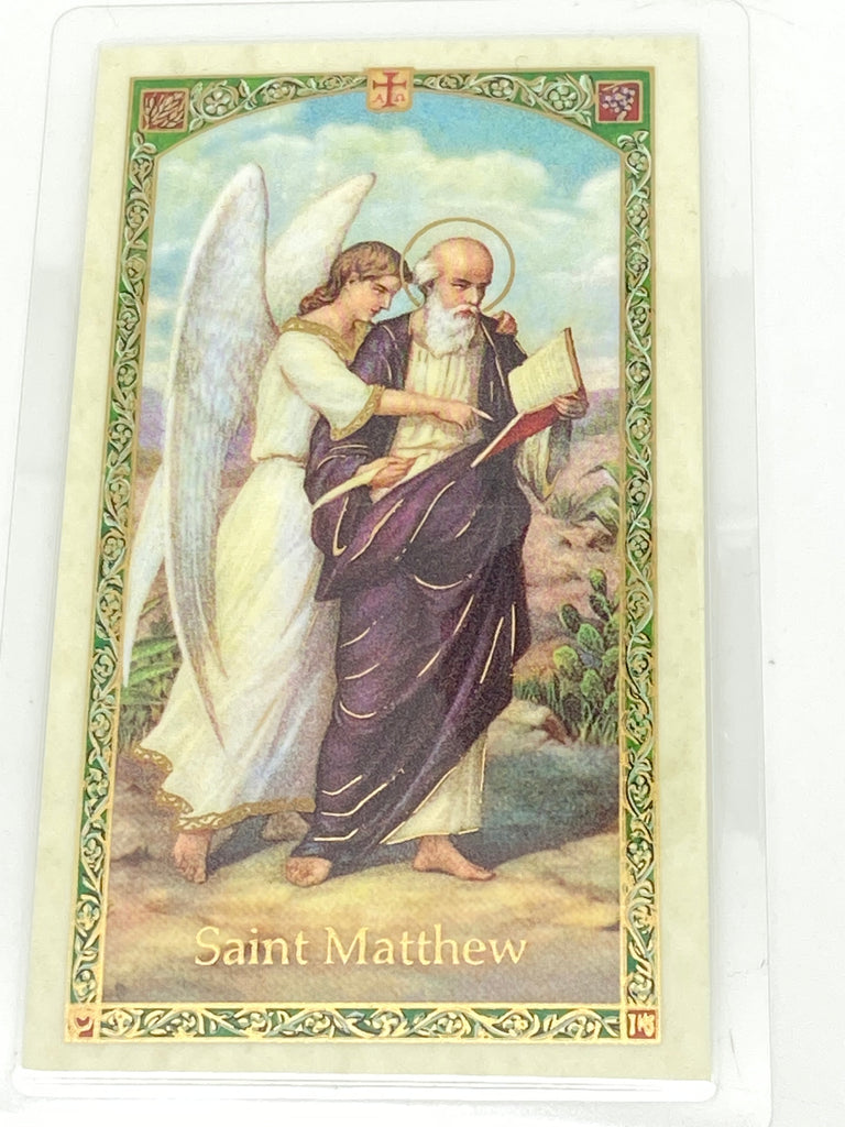 St. Matthew the Apostle Laminated Holy Card (Plastic Covered) – Unique ...