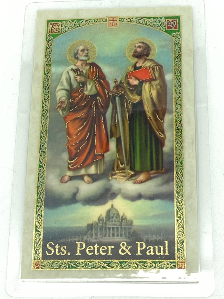 Novena to Sts. Peter & Paul Laminated Holy Card (Plastic Covered ...