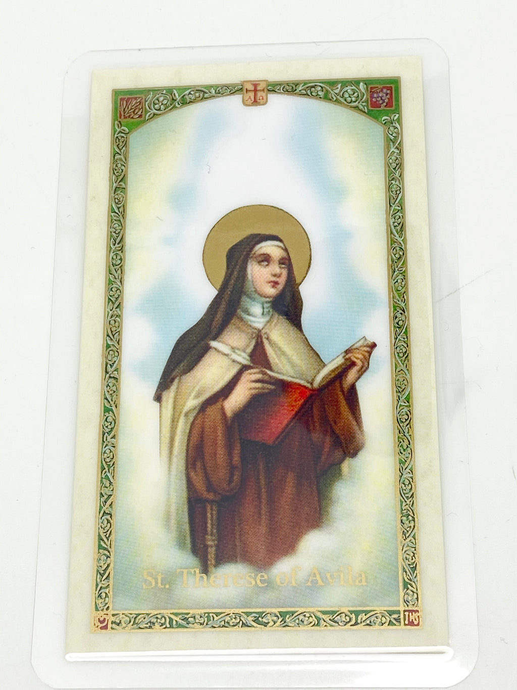 St. Therese of Avila Laminated Holy Card (Plastic Covered) – Unique Catholic Gifts
