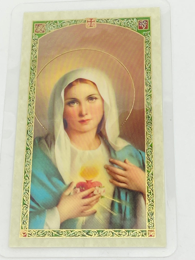 Consecration to Mary Laminated Holy Card (Plastic Covered) – Unique Catholic Gifts