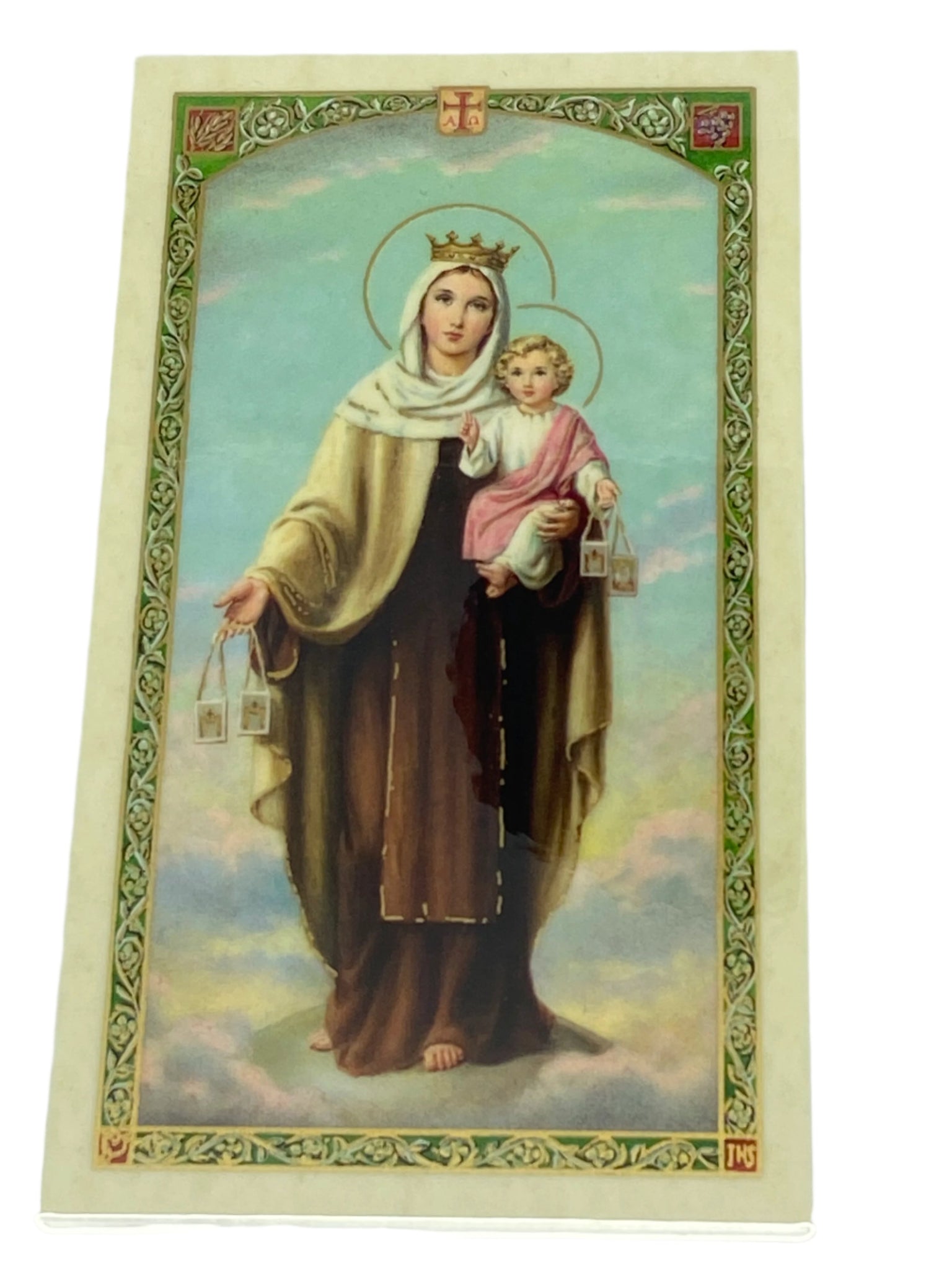 Our Lady of Mt. Carmel Laminated Holy Card (Plastic Covered)| Unique Catholic Gifts