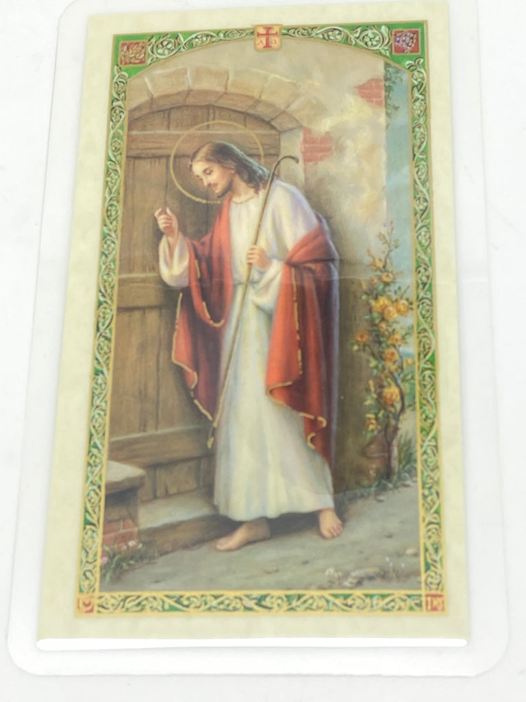 Stand at the Door Laminated Holy Card (Plastic Covered) – Unique Catholic Gifts