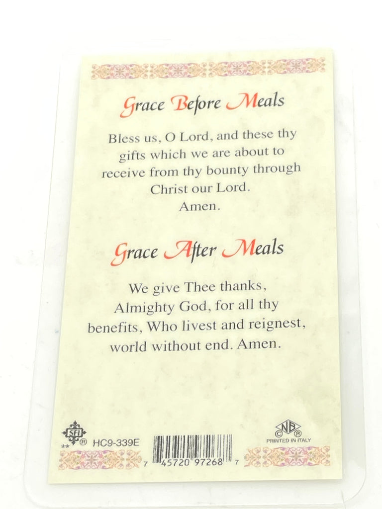 Grace Before Meals Prayer Laminated Holy Card (Plastic Covered ...