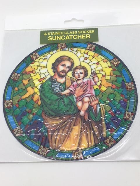 St. Joseph Catholic Stained Glass Sticker Suncatcher – JMJs Catholic ...