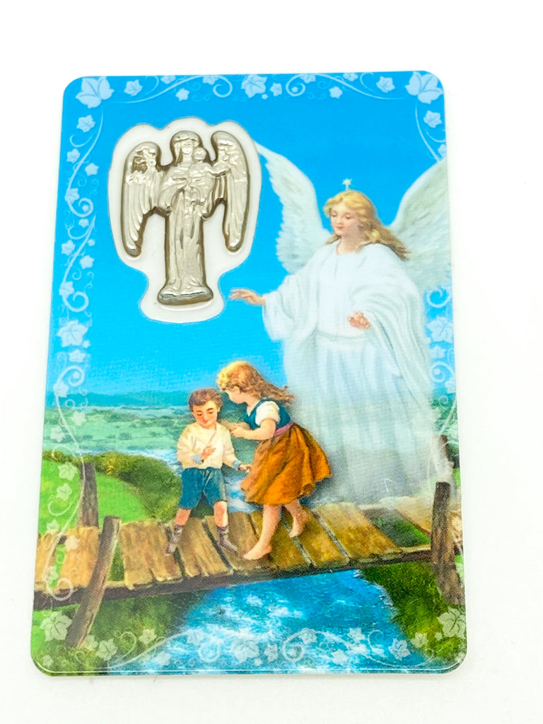 Guardian Angel Holy Card with Medal – Unique Catholic Gifts