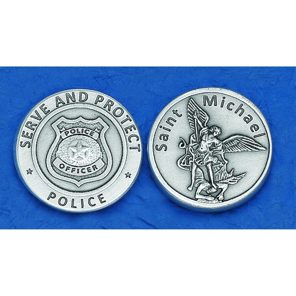 St. Michael the Archangel "Serve and Protect" Italian Pocket Token Coi ...