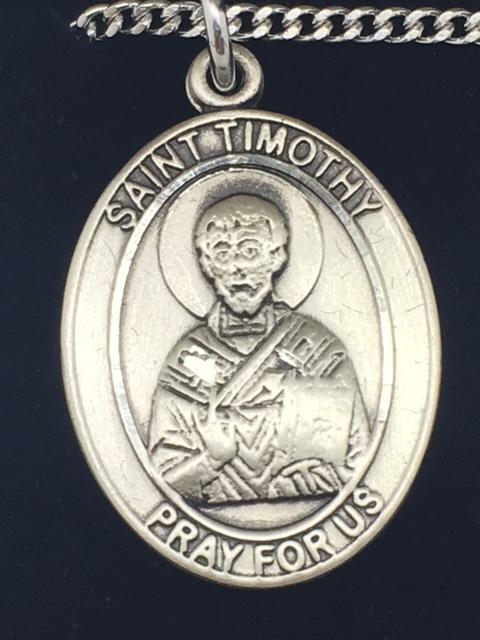 Sterling Silver St. Timothy Medal (Patron Saint of Stomach Disorders ...