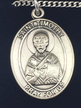 Sterling Silver St. Timothy Medal (Patron Saint of Stomach Disorders ...
