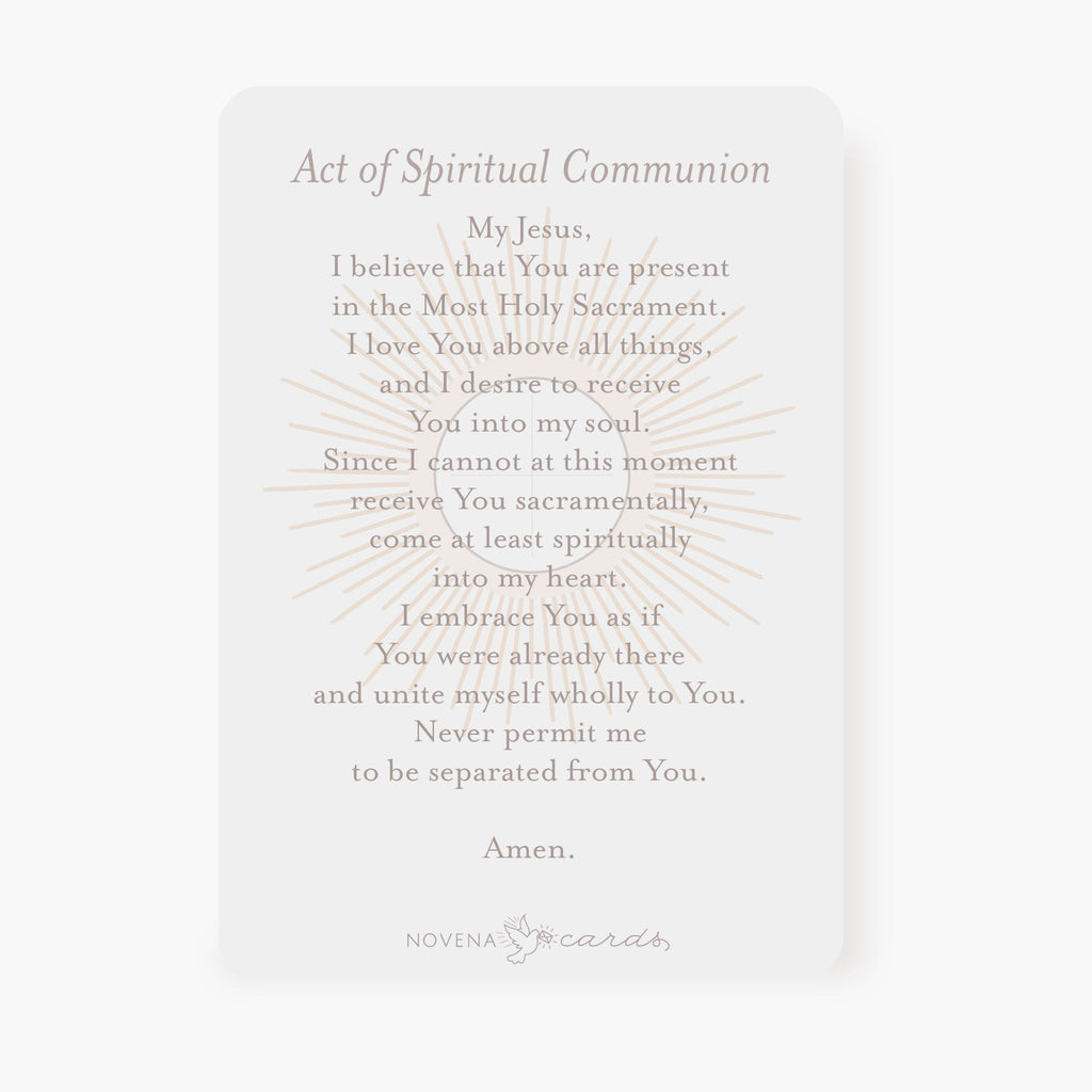 Spiritual Communion Prayer Card | Blessed Sacrament | Salmon – Unique ...